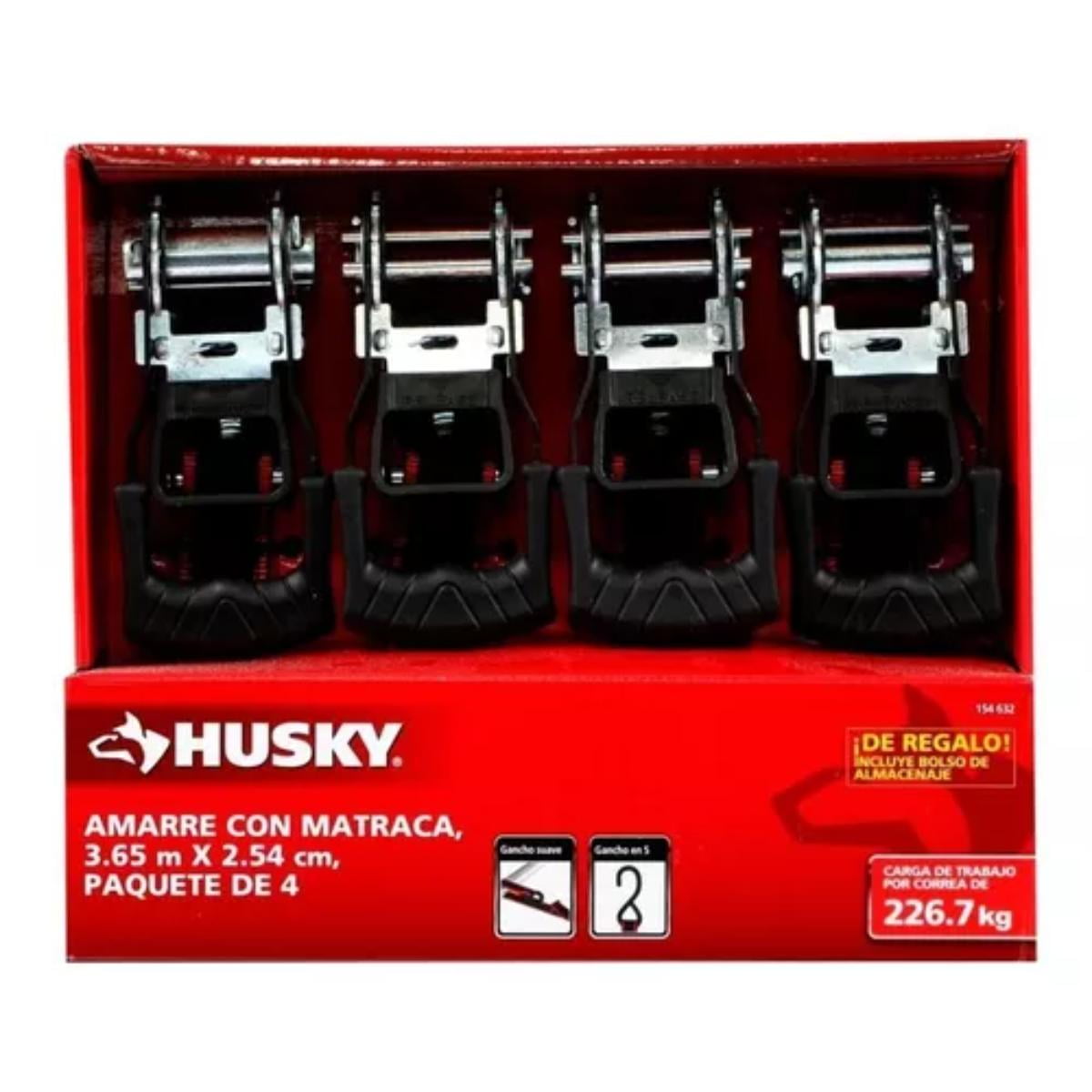 Cinchos Correa Amarre Carga Trabajo Matraca 3.60m Husky | Bodega ...