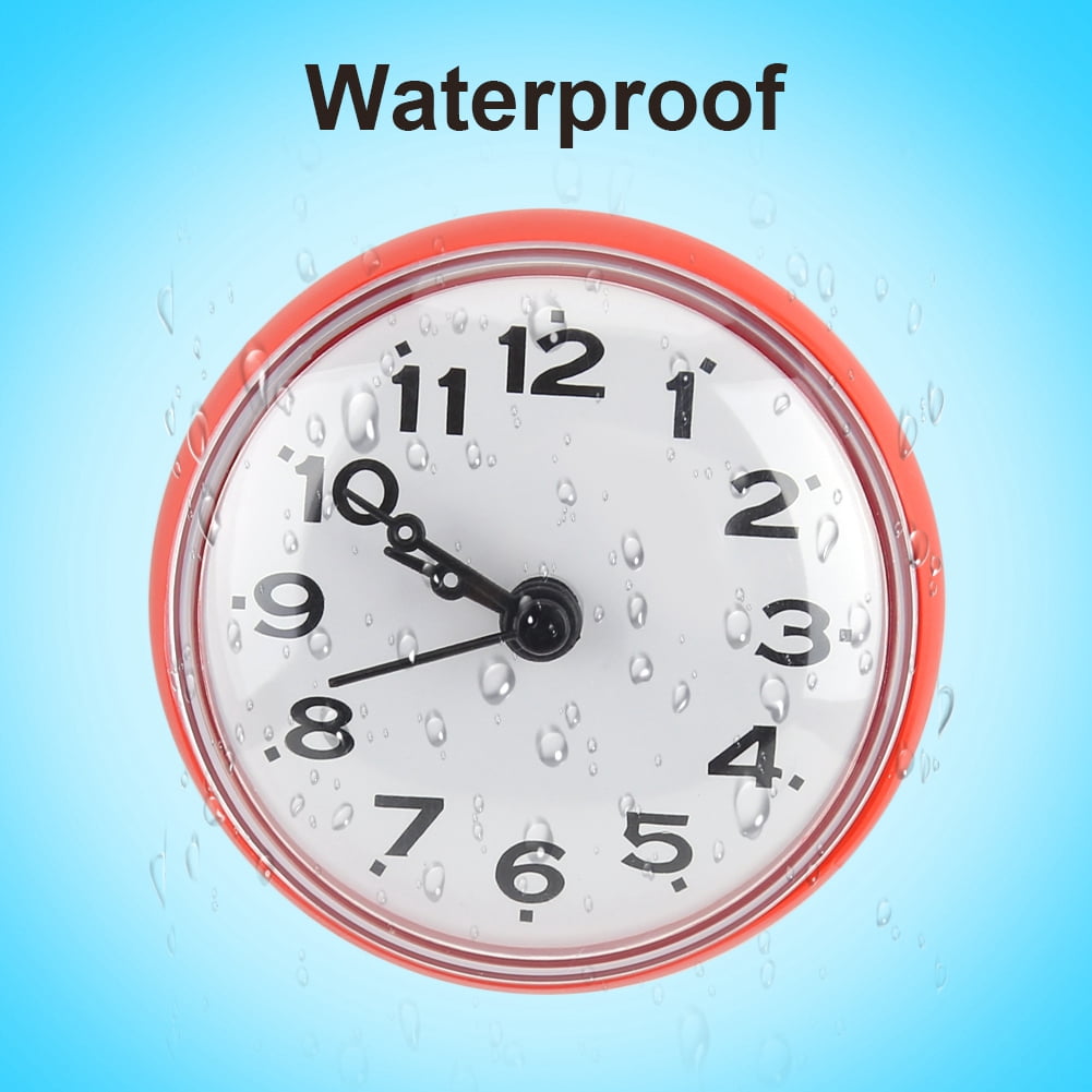 Tebru Waterproof Clock Wall Clock Waterproof Suction Wall Window Mirror