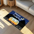 Cartoon RV Door Mat Happy Camping Moon Star Nights Mountain Non Slip ...