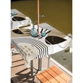 Brown Boho Square Outdoor Tablecloth with Umbrella Hole Medieval Leaves ...