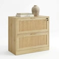 LAZZO File Cabinet with Lock, Lockable Storage Cabinet with Rattan ...