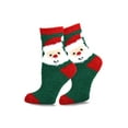 TeeHee Christmas Holiday Cozy Fuzzy Crew Socks 3-Pack for Women (Santa ...