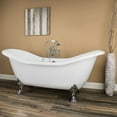 Serenity 72 Inch Acrylic Double Slipper Clawfoot Tub - Rim Drillings ...