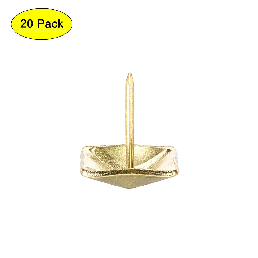 Uxcell 19mm Square Head 21mm Height Gold Tone Furniture Nails Tacks 20 ...
