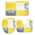 Abstract Gary Yellow Paint Bathroom Rugs Set Retro Mottled Oil Painting ...