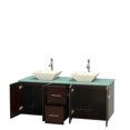 Wyndham Collection Centra 60 inch Double Bathroom Vanity in Espresso ...