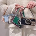 3D Retro Camera Graphic Phone Case with PU Leather Strap, Shockproof ...