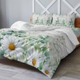 4 Piece Duvet Cover Set Full, Farm Rustic Daisy Floral Leaves Soft ...