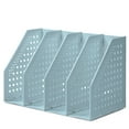 Deli Collapsible Plastic Magazine Holder, 4 Vertical Compartments, Desk ...