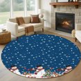 6ft Round Rug Navy Blue Christmas Area Rugs for Living Room Bedroom ...