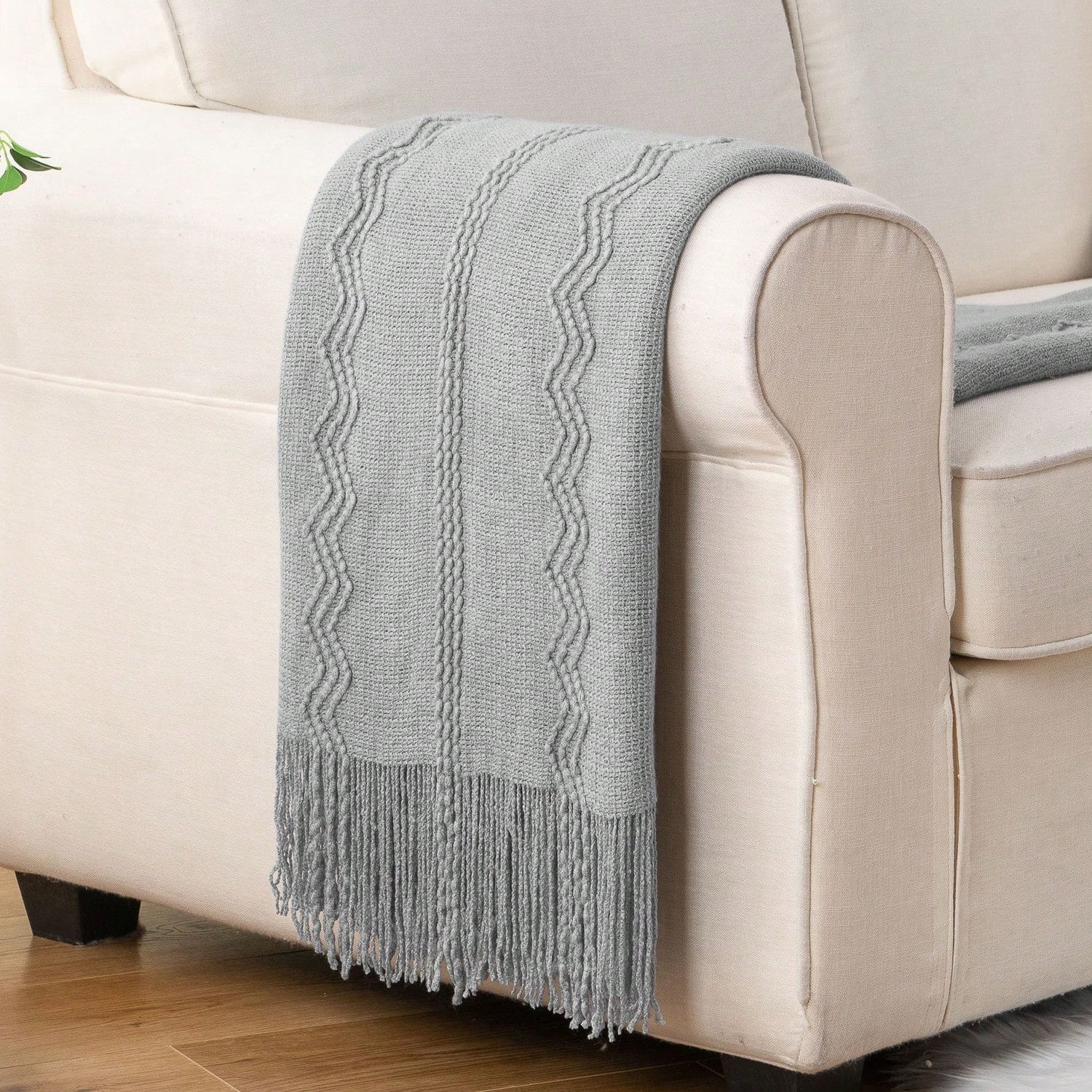 Click here for Battilo Home Battilo Light Grey Knit Throw Blanket... prices