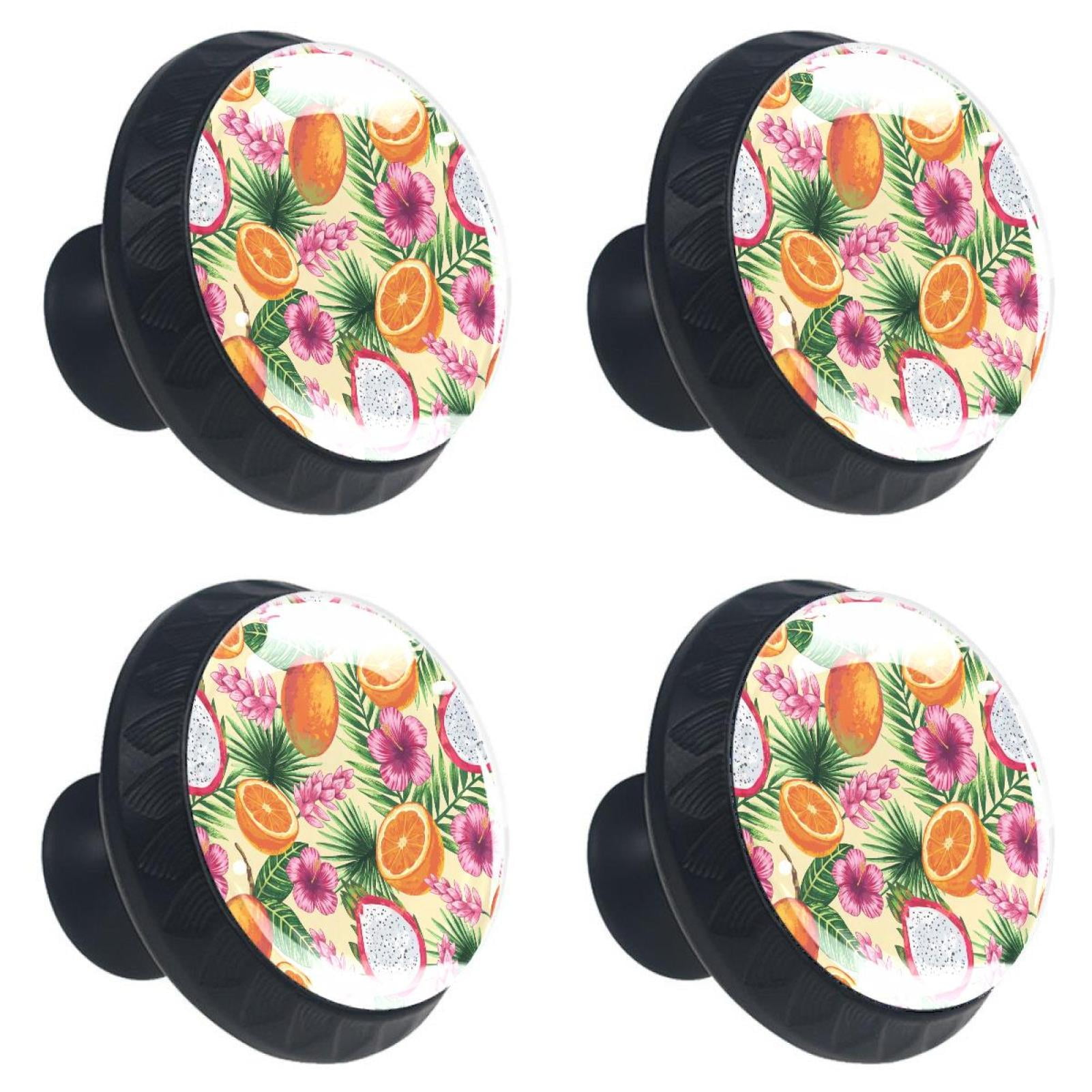 4 Pcs Tropical Flower Dragon Knobs for Kitchen Cabinet Cupboard Dresser ...