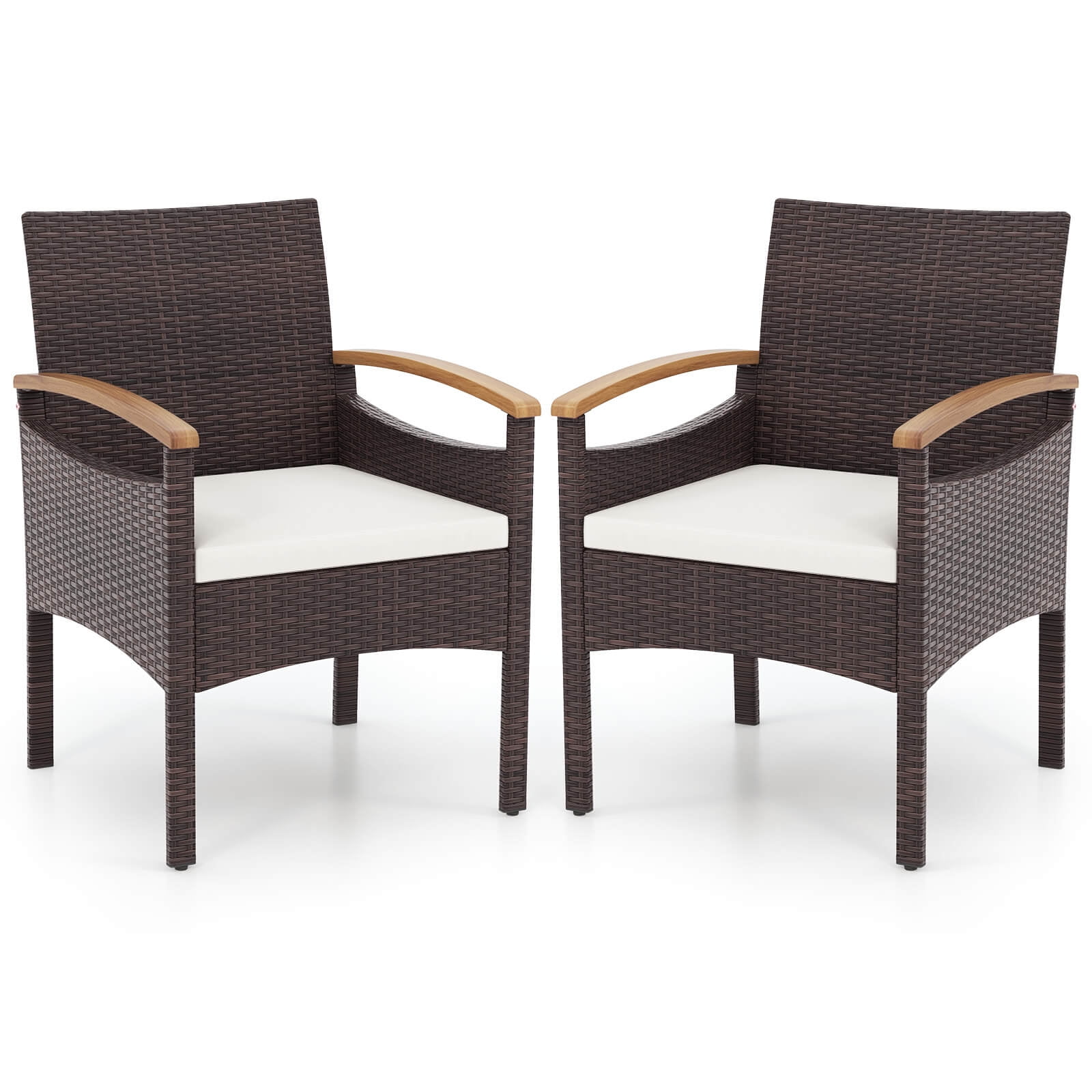 Click here for Costway Patio Dining Chairs Set Of 2 With Acacia W... prices