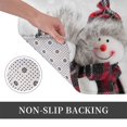 Nelaau Christmas Snowman With Hat Print Flannel Anti-slip Floor Mat ...