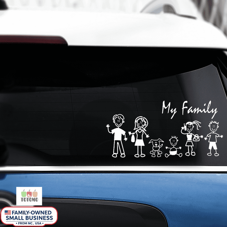 Stick Figure Family Car Car Window Family Decals: Amazon.com