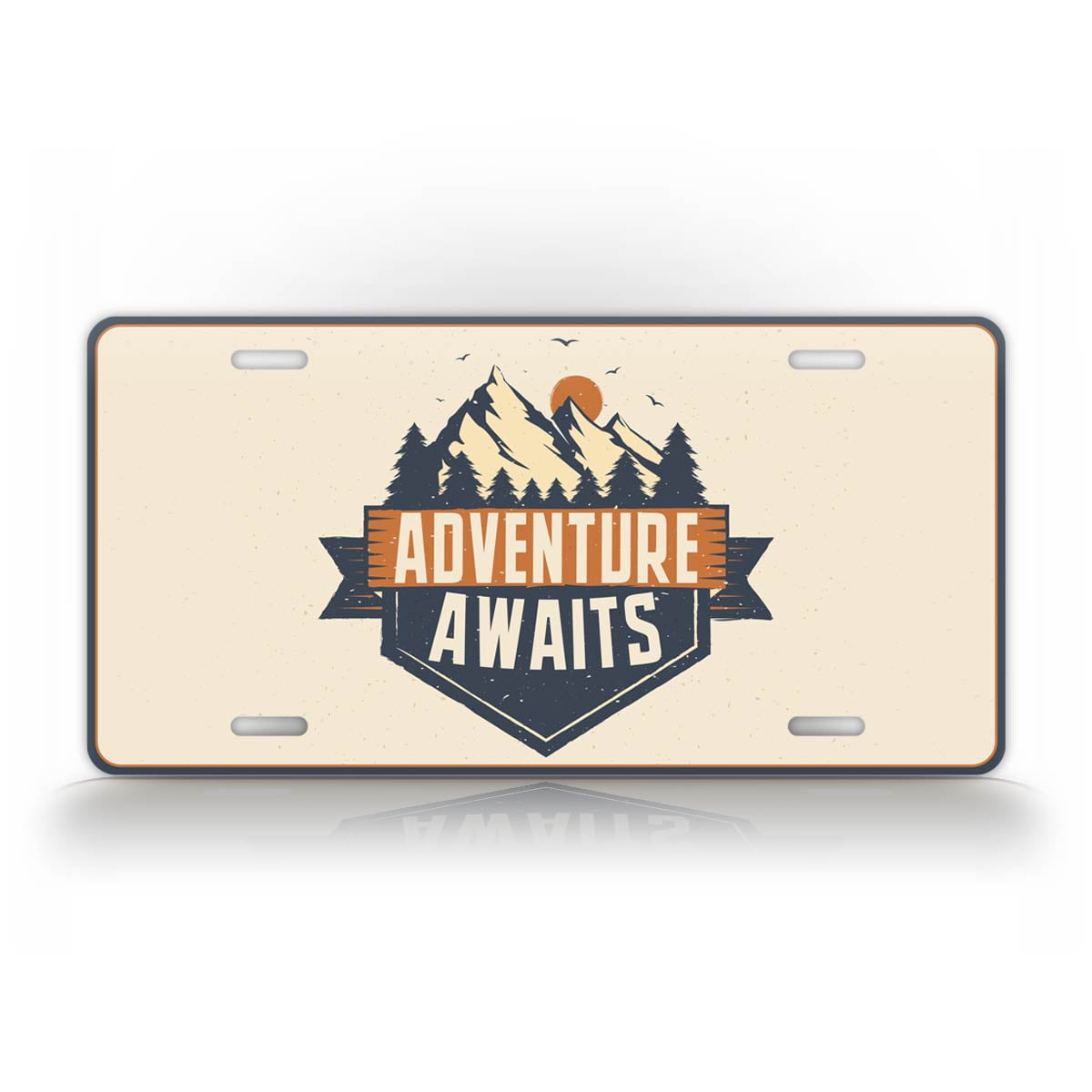 Adventure Awaits License Plate Wanderlust Mountain Exploring Auto Tag ...