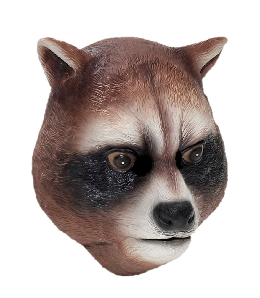 Raccoon Latex Mask Animal Halloween Adult Costume Rocket Accessory ...