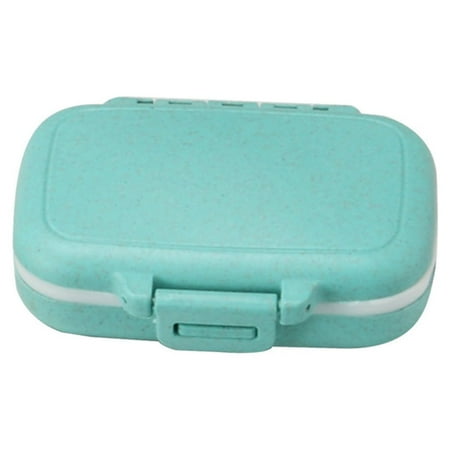 Bamboo fiber sealed small pill box, three-color portable small pill box ...