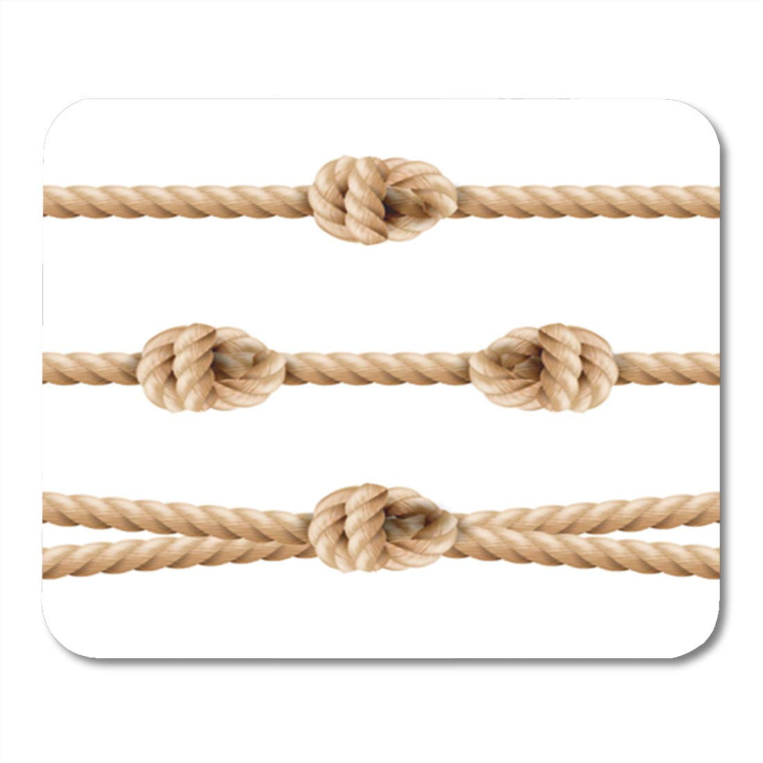 SIDONKU Brown Realistic Rope Line Eith Knot Yellow Twisted Ropes ...