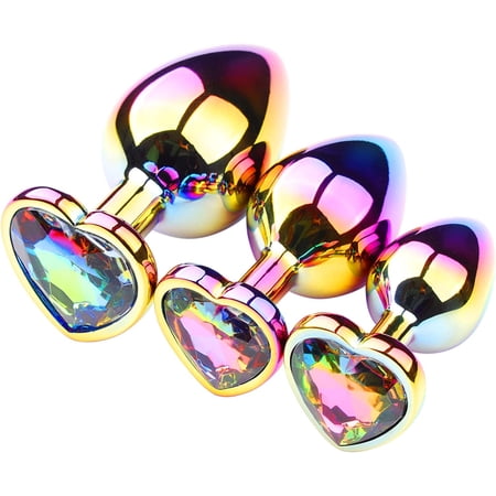 XOPLAY 3Pcs Anal Plugs Set, Rainbow Stainless Steel Butt Plugs, Anal ...