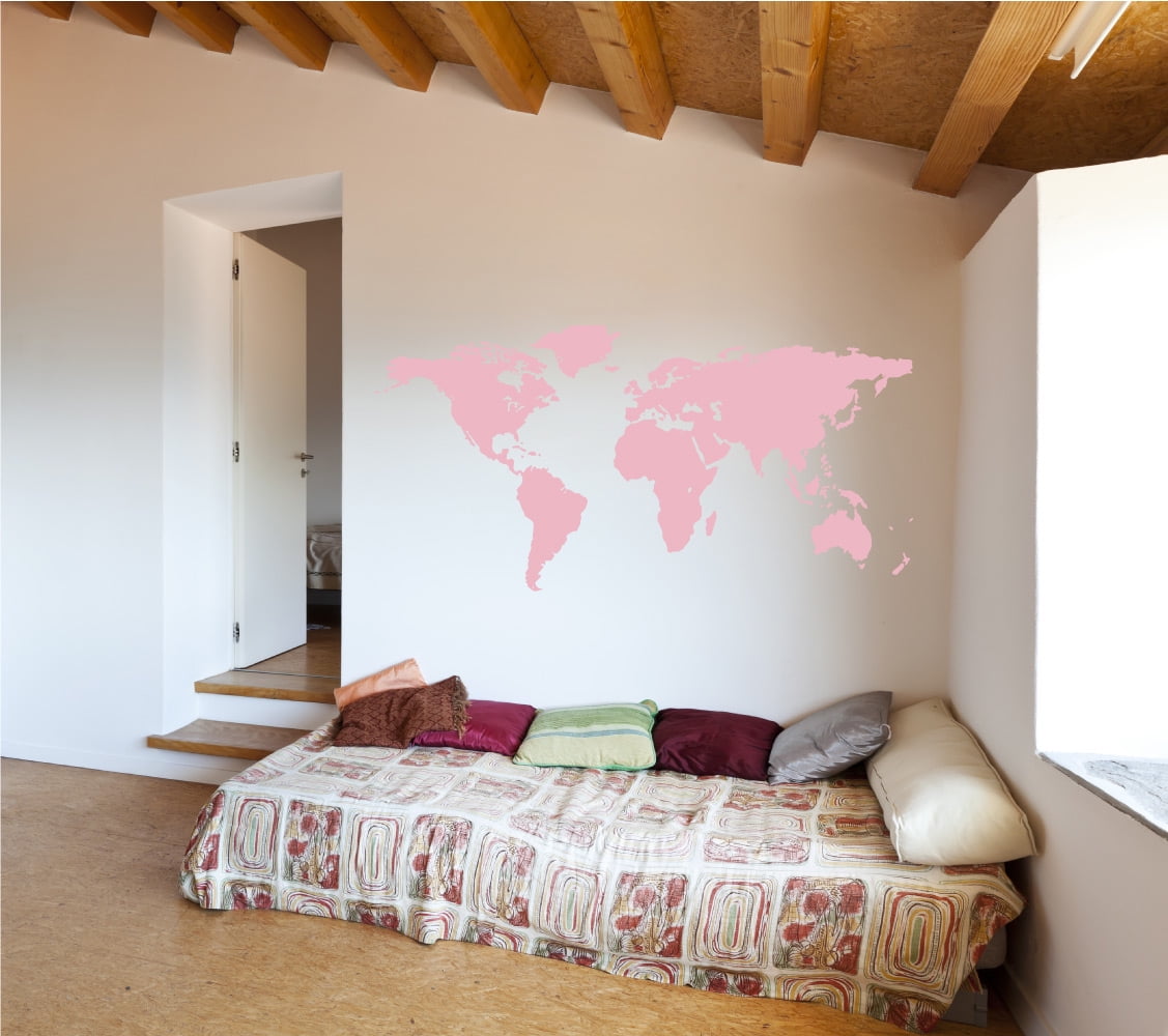 World Map Wall Art Earth Atlas Decal Sticker - Walmart.com