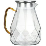 ZeenArt Glass Pitcher, 74oz/2.2 Liter Water Pitcher with Lid, Heat ...