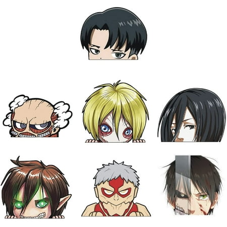7 Pcs Attack on Titan Car Accessories AOT Anime Car Decals Stickers ...