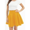Mbj Wb669 Womens Basic Versatile Strechy Flare Skater Skirt S Yellow