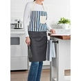 Mainstays Chef Kitchen Apron, 28" x 32" Stripe Cotton Bib Apron with ...