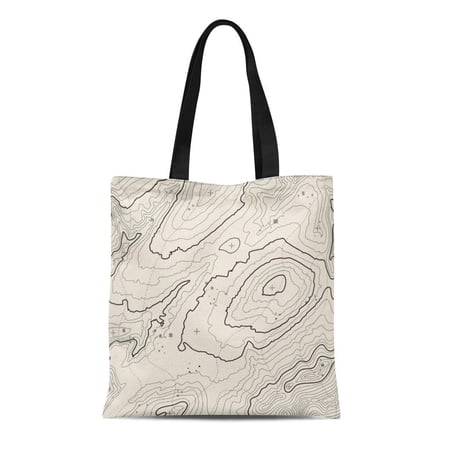 JSDART Canvas Tote Bag Topographic Map Space for Copy Line Topography ...