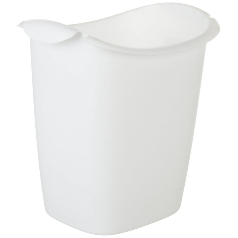 Garbage Can White Ceramic Rose Bathroom Trash Can - 2.5 Gallon Small ...