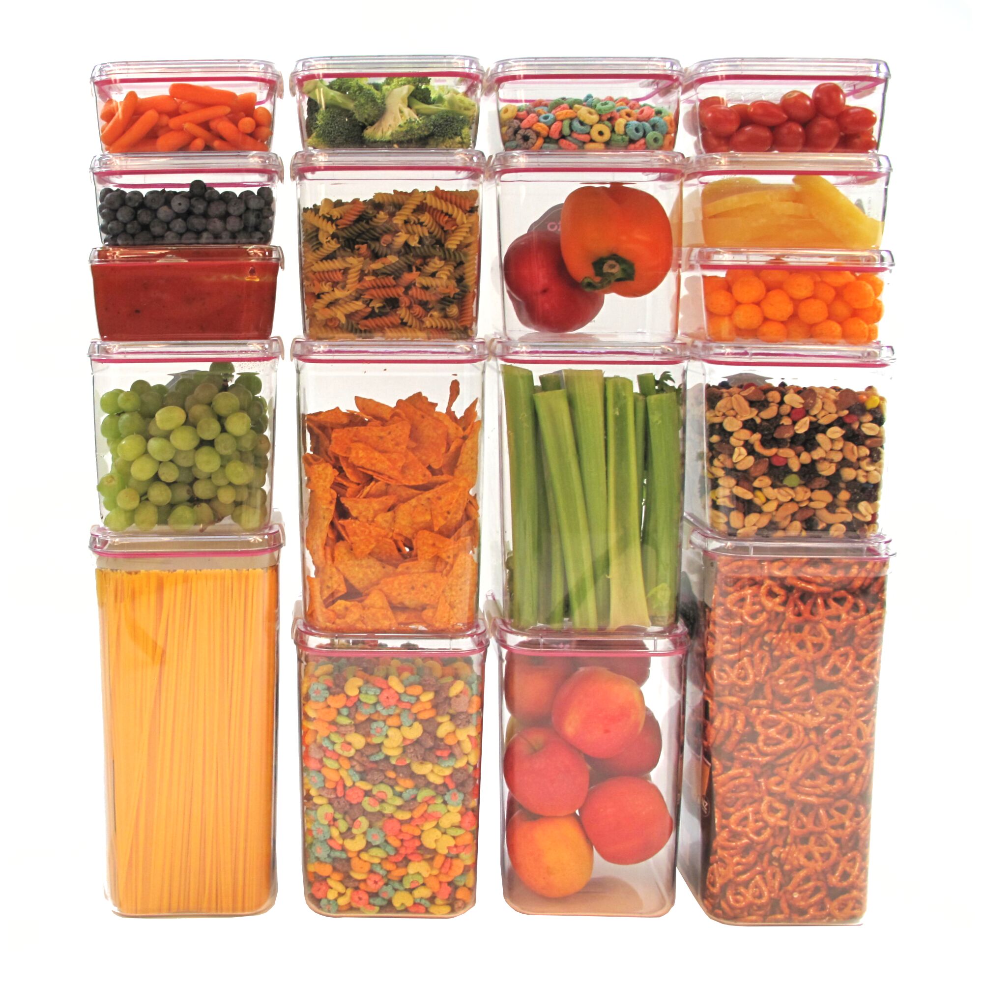 VISTO MAX CUBE VARIETY PACK Stackable Food Containers Set of 18, Clear ...