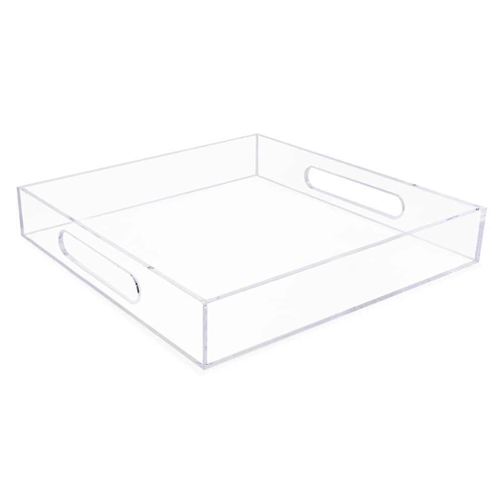 Isaac Jacobs 12x12 Clear Acrylic Serving Tray with Cutout Handles ...