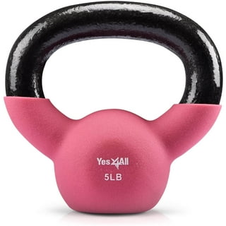 Yes4All 5lb Vinyl Coated / PVC Kettlebell with Rubber Base, Pink, Single - Walmart.com