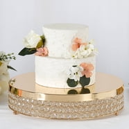 Efavormart 18 inch Gold Round Embossed Metal Cake Plateau Stand Riser ...
