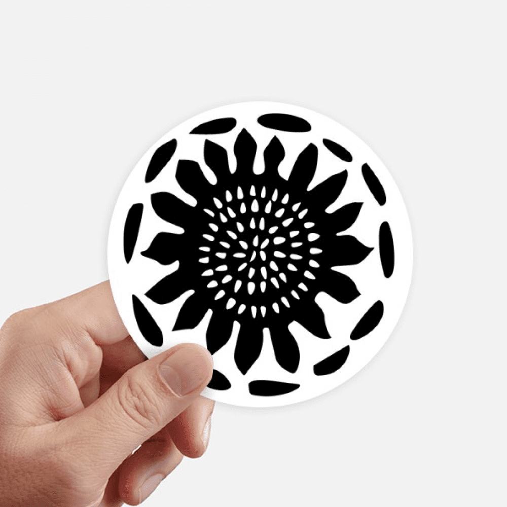 Sunflower Outline Celebrate Mexico Totems Sticker Round Wall Suitcase