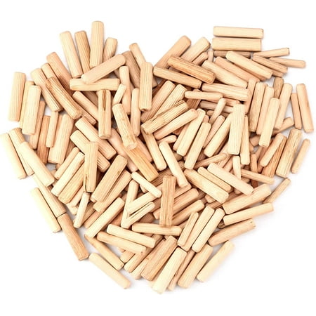YERDGARY 300 Pieces Wooden Dowels Assortment, M6 M8 M10 Grooved Tapered ...