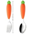 Baby Feeding Utensils Basdi Carrot Design 304 Stainless Fork & Spoon ...