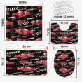Red Race Car Shower Curtain Set Extreme Speed Sports Cartoon Racing Car ...