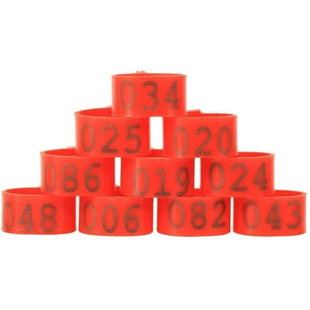 100pcs 16mm Clip on Chicken Leg Bands Number 001-100 Numbered Leg Bands ...