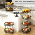 4 Tier Slim Fruit Basket for Kitchen, Stackable Metal Wire Fruit ...