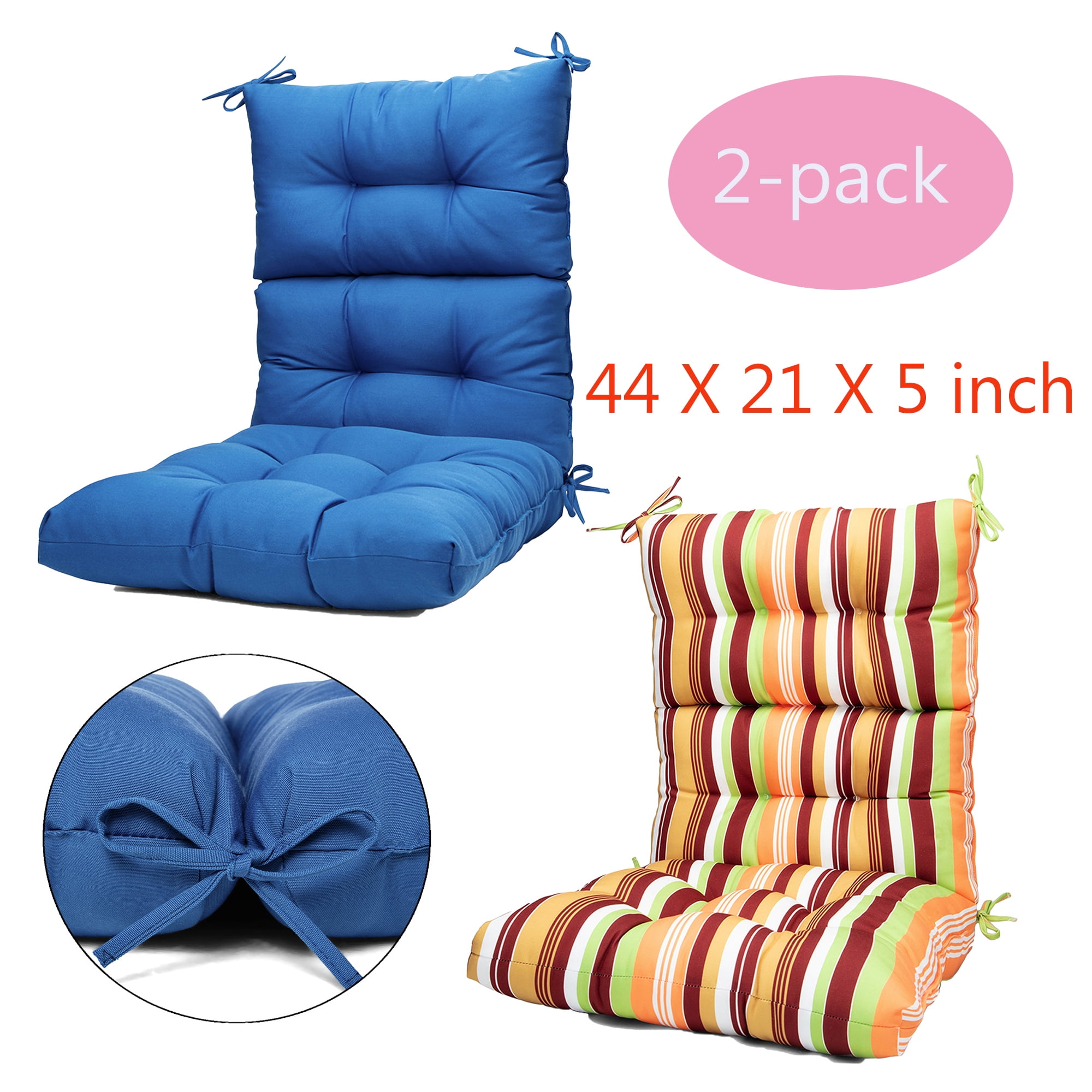 2Pack High Back Chair Cushion Outdoor Rebound Foam Rocking Chair ...