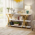 Tribesigns Modern Gold Console Table, Faux Marble 3-Tier Entryway ...