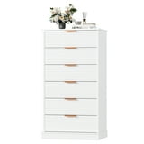 Homfa White 6 Drawer Dresser for Bedroom, 45.7''H Modern Wood Storage ...