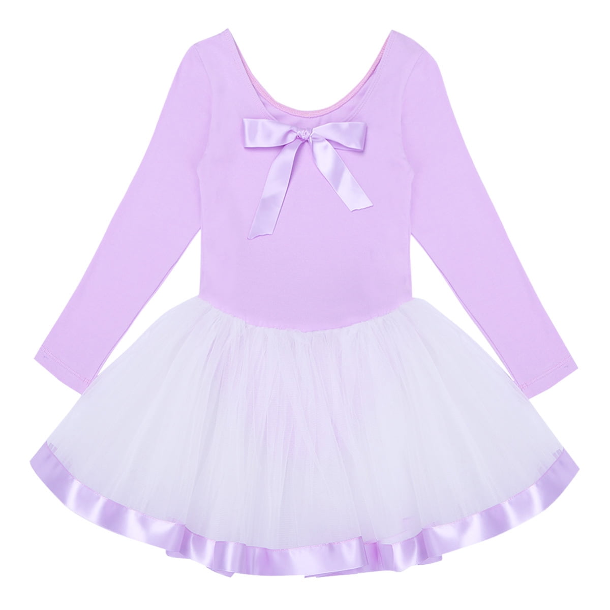 MSemis Girls Gymnastic Leotard Dress Ballet Tutu Skirt Bow-knot Dance ...