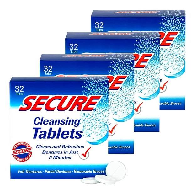 Secure Anti-Plaque Cleansing Tablets PH Formula Removes Odors, Stains ...
