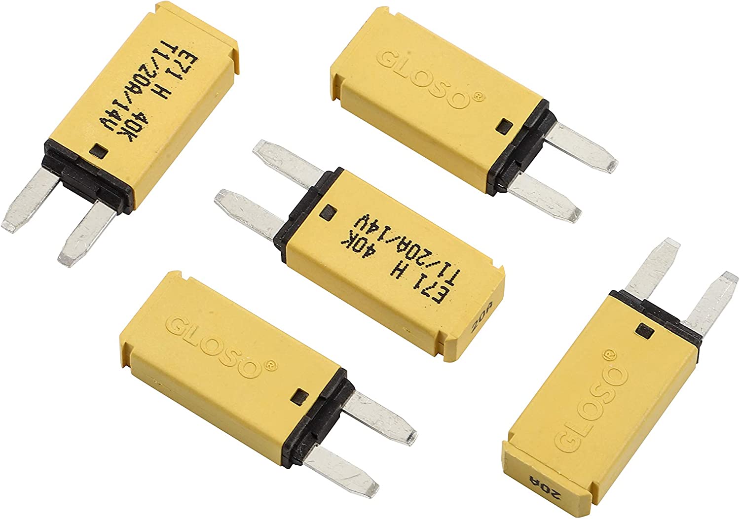 GLOSO E71 Mini ATM 20Amp Circuit Breakers Auto Reset (T1) - 5 Pack (20A ...