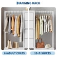 6-Drawer Fabric Dresser with Hanging Rail – Metal Frame Wardrobe ...