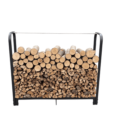 MIDODO Outdoor Firewood Rack, Heavy Duty Metal Firewood Holder for ...