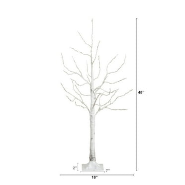 Nearly Natural 8ft. Pre-Lit Artificial White Birch Tree with 500 Warm ...